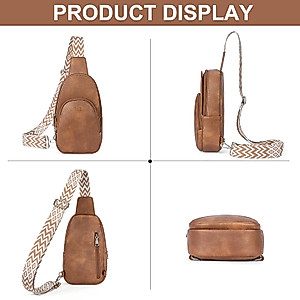 CLUCI Crossbody Bags for Women - Small Sling Bags, Leather Backpack for Travel, Cycling - Brown