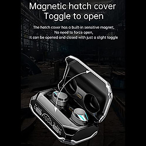 M41 Mechanical Technology Wireless Bluetooth Headset, Noise Reduction, Low Delay, Long Battery Life, Binaural Waterproof Stereo Headphones in Ear Built in Mic, for Sport (Black)