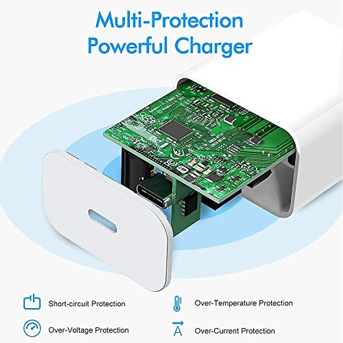 iPhone Fast Charger, USB C Fast Charger 20W PD Fast Adapter Type C Power Wall Charger with Cable Compatible iPhone 14/14 Pro Max/13/13Pro/12/12 Mini/12 Pro/12 Pro Max/11/11 Pro Max/Xs Max/XR/X,iPad
