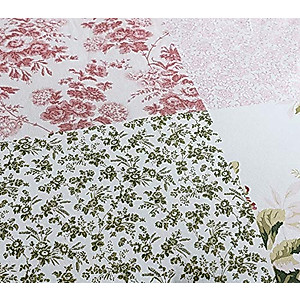 Laura Ashley Home - King Comforter Set, Reversible Cotton Bedding, Includes Matching Shams with Bonus Euro Shams & Throw Pillows (Ailyn Pink, King)