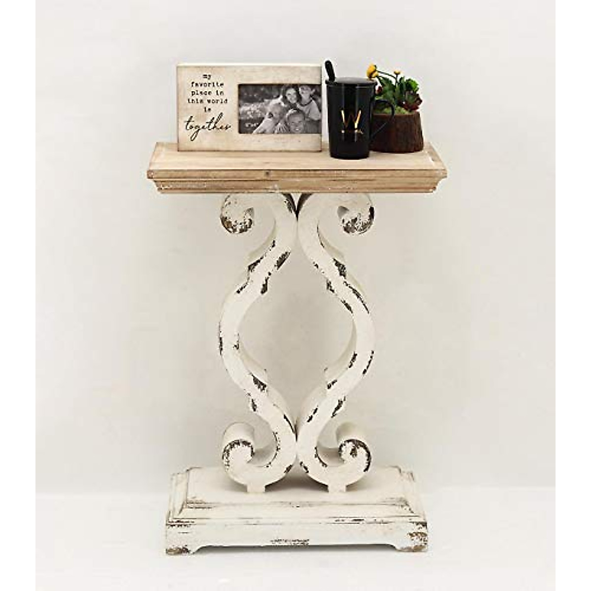 Rustic Farmhouse Accent End Table, Natural Wood Side Table Nightstand for Dinning or Living Room 19.75 x 11.75 x 27.5 Inches