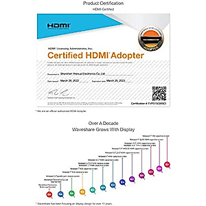 waveshare 4.3inch Capacitive Touch Screen LCD Compatible with Raspberry Pi 5/4B/3B+/3A+/2B/B+/A+/Zero/Zero W/WH/Zero 2W CM3+/4 800×480 Resolution HDMI IPS Supports Jetson Nano/Windows