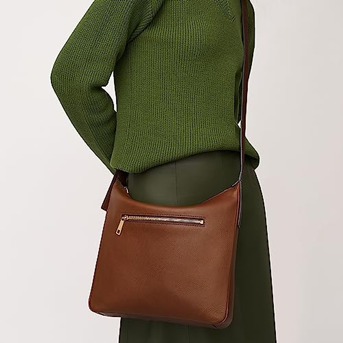 Fossil Cecilia Crossbody, Brown Large