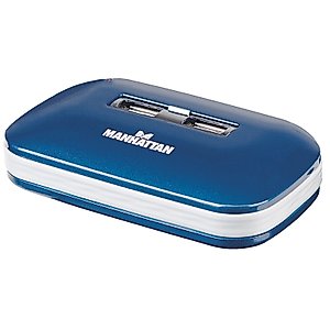 Manhattan 7-Port USB 2.0 Ultra Hub, Plug and Play C Windows and Mac Compatible (161039)