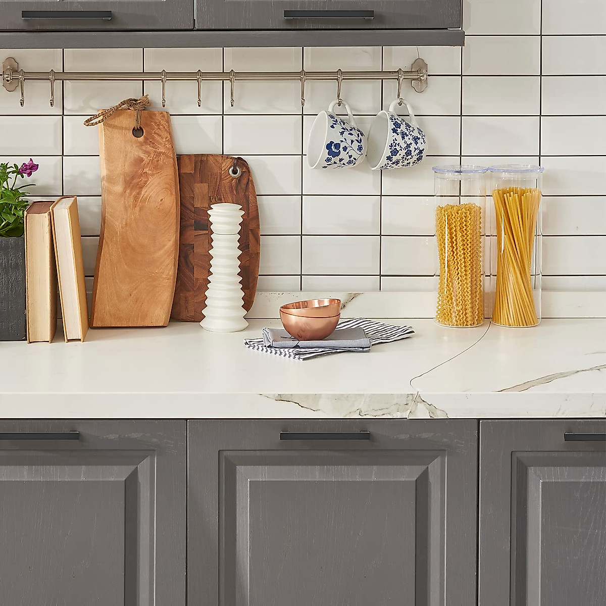 Home Expert Square Cabinet Pulls 30 Pack 5 Inch Matte Black Cabinet Handles Kitchen Hardware for Cupboard