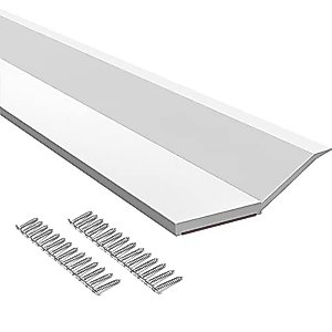 FOSLUOC Garage Door Seal Top and Sides Seal Strip White 34.4FT Rubber Weather Stripping Replacement Soft and Hard Composite, Weatherproofing Universal Sealing Professional.