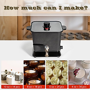 Byoowndiy Wax Melter for Candle Making, 150 oz Electric Candle Wax Melting Pot with Pour Spout and Temperature Controller