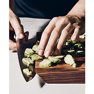 Material, The Angled Board Kitchen Cutting & Serving Board, Reversible Juice-Groove and Smooth Side, FSC-Certified Walnut, 17L x 12W