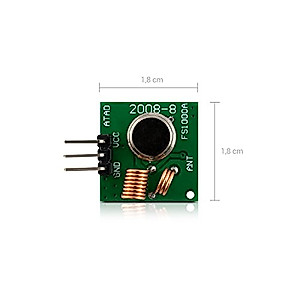 kwmobile 433 MHz Transmitter and Receiver Module Kit for Remote Control Raspberry Pi Arduino Pack of 3