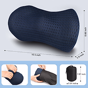 BUILOG Lumbar Support Pillow for Office Chair,Car Seat Lower Back Support Memory Foam,Lower Back Pain Relief Lumbar Pillow for Sleeping Rest,Travel,Couch