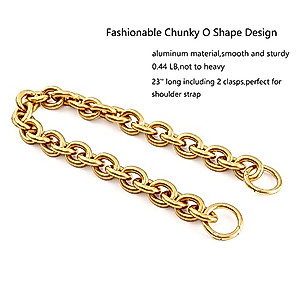 Fashionable Heavy Aluminum O Shape Metal Purse Chains Handle Shoulder Straps Replacement for Women's Handbags,Shoulder Bag (Antique Gold)