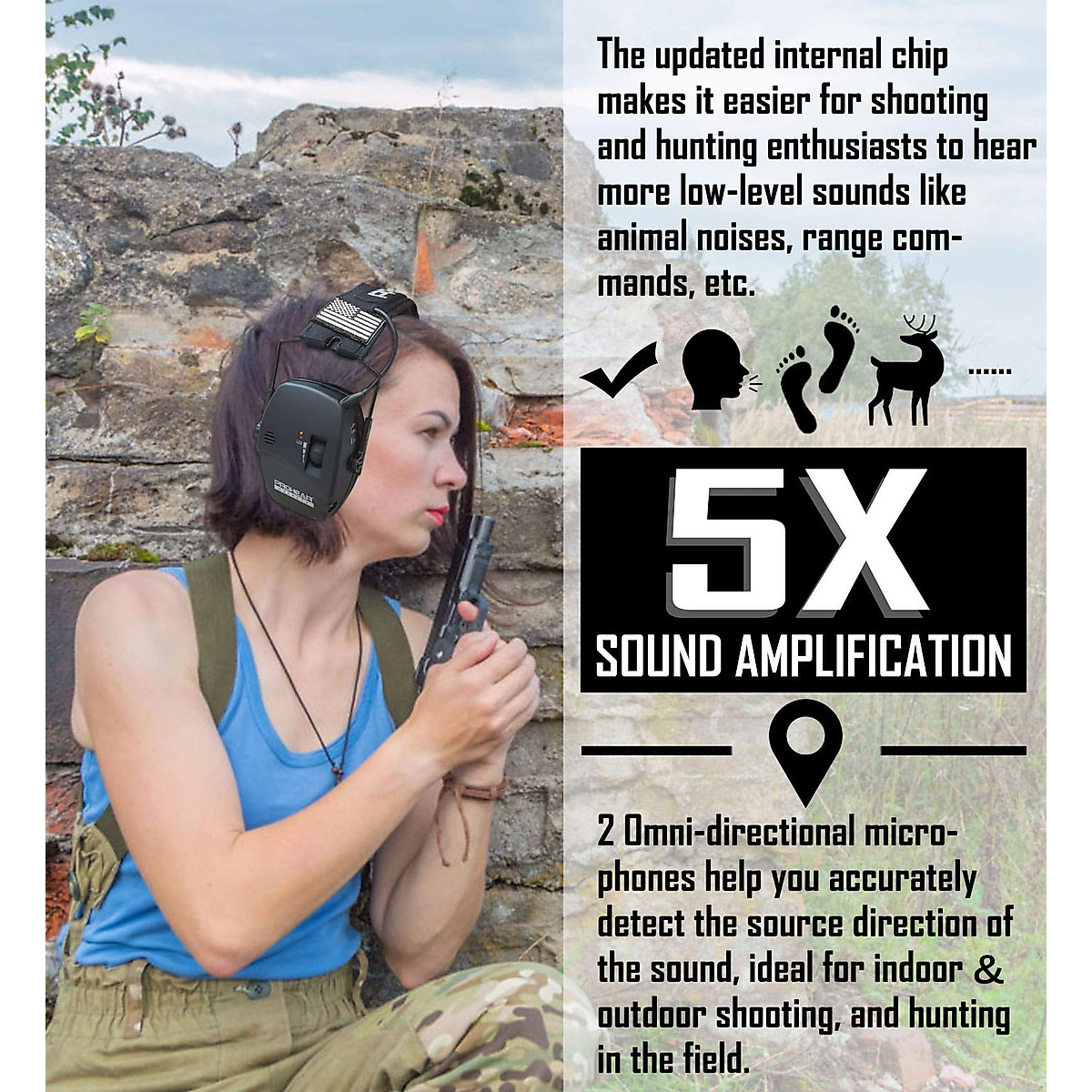 PROHEAR 030 Bluetooth 5.0 Electronic Shooting Muffs Digital Electronic Shooting Ear Protection