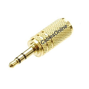 CablesOnline 2-Pack 3.5mm Stereo TRS Male Plug to 3.5mm Mono TS Female Jack Audio Adapters, AV-A37G-2