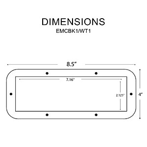 EnrockMarine EMCBK1 Universal in Dash Water Resistant Waterproof Tinted Radio Shield Receiver Cover (Black Base)