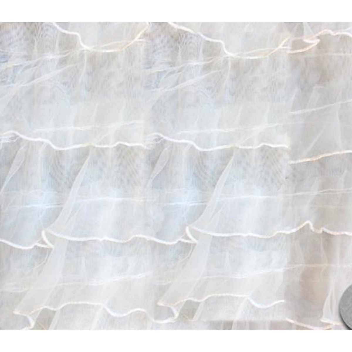 Organza Ruffle Mesh Fabric 54" Wide Sold by The Yard (White)