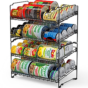 2 Pack SimpleHouseware 2 Tier Can Rack, Black