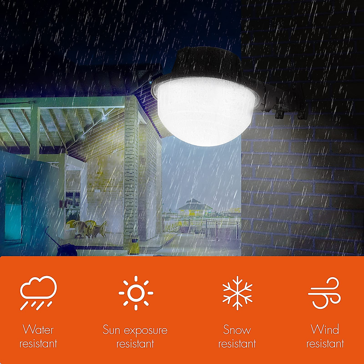 JJC LED Barn Light, Dusk to Dawn Area Light 40W 4800LM LED Barn Lights with Photocell 5000K Daylight Security Flood Light IP65 Waterproof for Yard, Street, Outdoor Use…