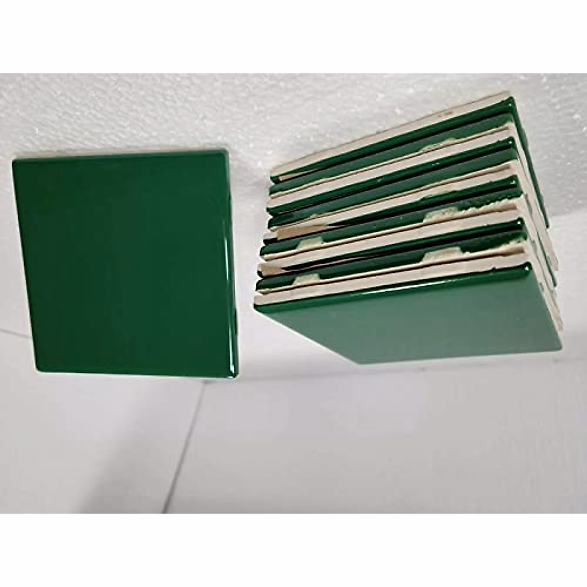 Green Emerald Ceramic Tile 4.25 in Subway Shower Bathroom Kitchen Backsplash Mosaic Subway Square 4x4 Daltile Color 0115 Box 10 Piece