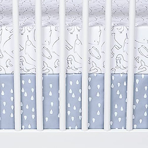 Trend Lab Modern Baby Crib Bedding Set for Boys or Girls | Save The Polar Bears 4 Piece Nursery Décor Quilt, 2 Fitted Crib Sheets, and Dust Ruffle Skirt - Grey, 80005