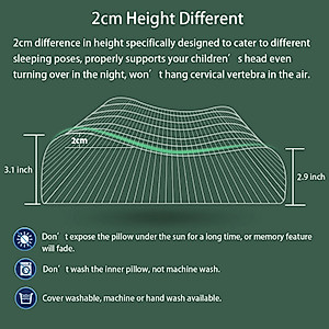 FMS Soft Comfy Memory Foam Contour Pillow for Children with Removable Case