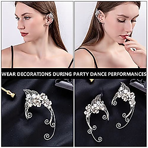 Holibanna Elf Ear Cuffs for Women Elf Fairy Earrings Cuff Wrap Clip on Filigree Earrings for Halloween Costume Cosplay Wedding Party Jewelry (D)