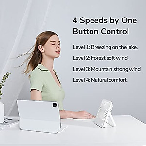 JISULIFE Neck Fan 4000 mAh Hands Free Bladeless Fan Desk Fan Battery Rechargable Fan