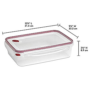 Sterilite 03426604 16.0 Cup BPA Free Rectangle UltraSeal Food Storage Container, For Meal Prep, Leftovers, or Work Lunch, Dishwasher Safe, Red, 8 Pack