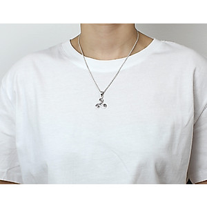 COSUMOSU 925 sterling silver Celtic Triquetra Trinity Knot Protection Pendant (Round Snake) (Triskelion)