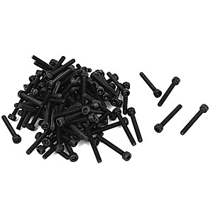 uxcell M3x25mm Screw Cap Point Hex Socket Screws Bolts 100Pcs