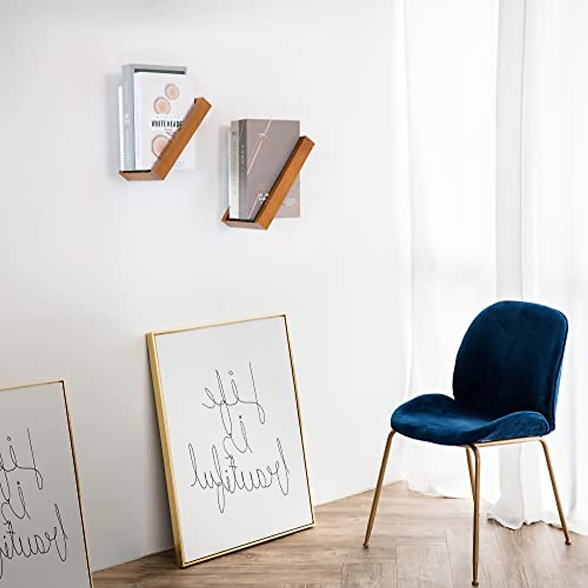 PHILL'S Elevate Your Book Collection and Organize Your Space with These Stylish Floating Bookshelves, Home Mini Library, Ideal Gift for Book Lovers - Set of 2