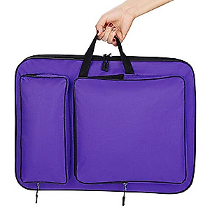 ITODA A3 Art Portfolio Carry Case Bag Drawboard Tote Handheld Storage Portable Shoulder Lightweight Box for 8k Sketch Pad Artist Drawing Painting Supplies