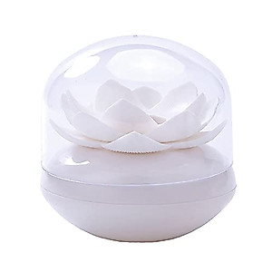 Chemlliy 3 Pack Cotton Swab Organizer Lotus Flower Designed Cotton Bud Holder Q-Tips Toothpicks Storage Box Holder