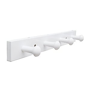 Tmflove Wall-Mounted Hook Coat and Hat Rack | Decorative Household Items | Entrance | Foyer | Hallway | Bathroom | Bedroom (4 Hooks, White)
