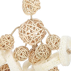 Rosvola Parrots Loofah Toy, Bird Rattan Ball String Firm for Play Toy for Large/Medium Size Parrots for Parrots Bite