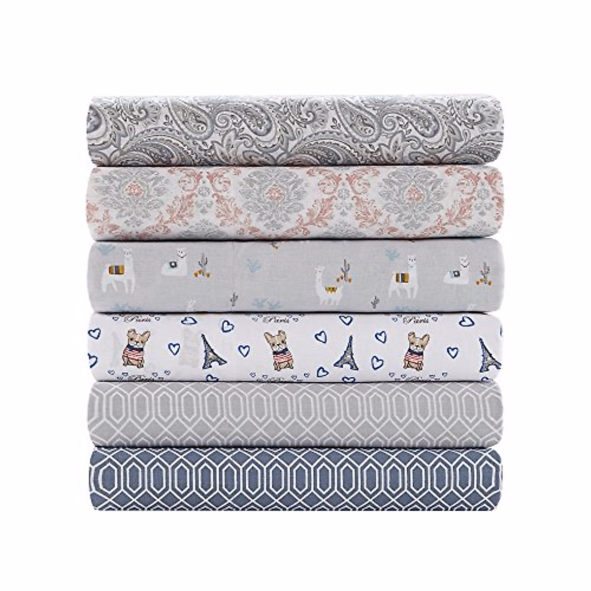 Comfort Spaces 100% Cotton Sheet Set Breathable, Lightweight, Soft with 14" Elastic Pocket Fits up to 16" Mattress, All Season Cozy Bedding, Matching Pillow Case, Cal King Paisley Multi 4 Piece