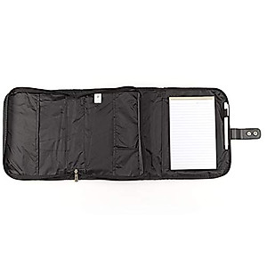 Christian Art Gifts Black Microfiber Bible Cover for Men and Women | Ichthus Jesus Fish Emblem | Large Zippered Tri-Fold Organizer Case for Bible