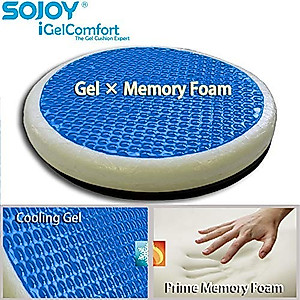 Sojoy iGelComfort - Cojín giratorio de Gel con espuma viscoelástica