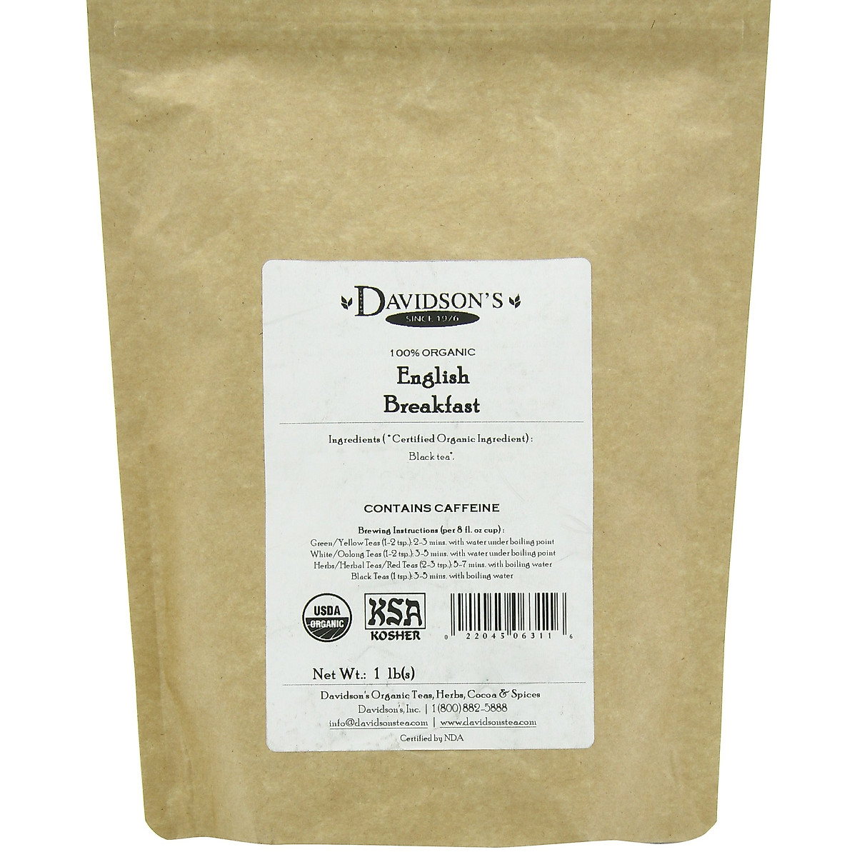 Davidson's Tea Bulk, English Breakfast, 16 Ounce