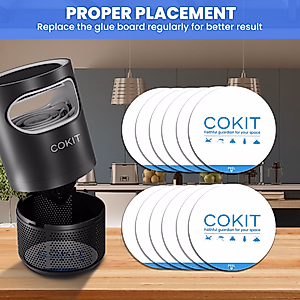 COKIT 12-Pack Glue Pads for Flying Insect Traps, Sticky Glue Boards Refill for Gnats, Mosquitoes, and Fruit Fly Catchers, Indoor Replacement Cards (4.0 Inches)