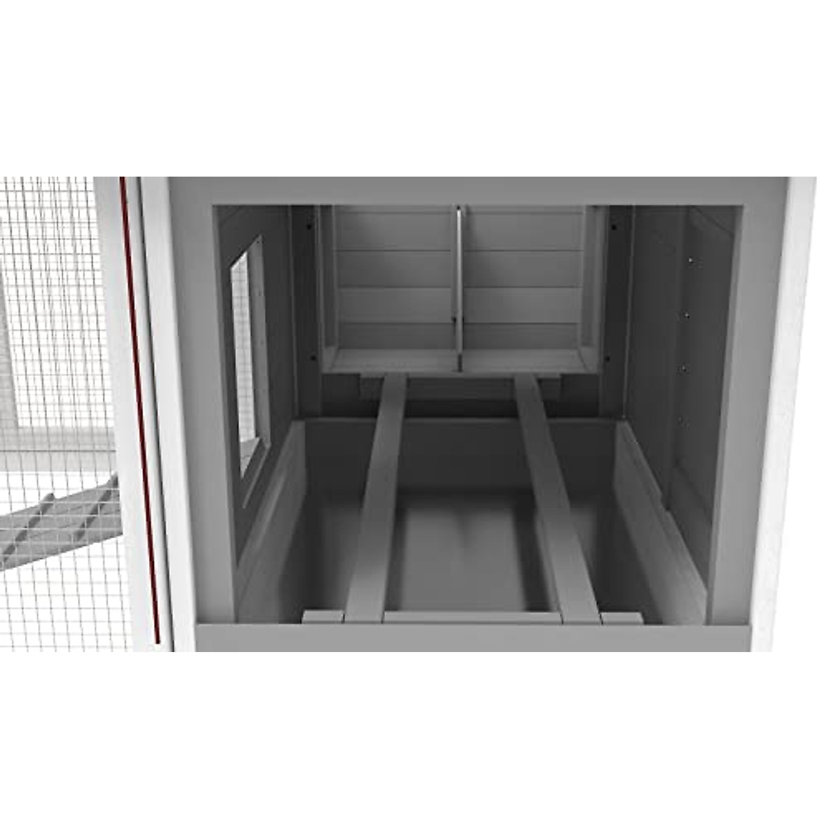 Ware Pet Products 82" Rustic Barn Chicken Coop with Run, Full-Size Metal Pull Pan, Exernal Nest Boxes, Roost Bars and Durable Shingle Roof