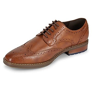 Van Heusen Men's Gino Wingtip Oxford Shoes, Cognac, 12