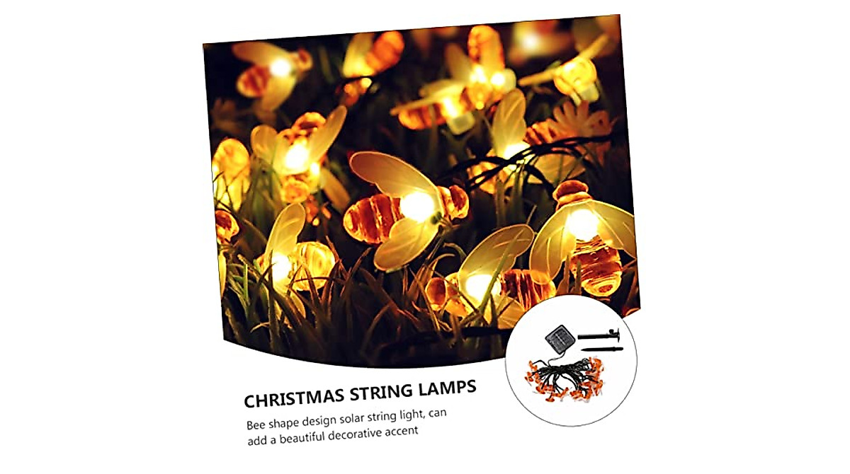 WOONEKY 1 Set Little Bee LED Light Decoración De para Exteriores Fence Decor Garden Lights ...