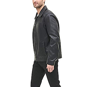 Tommy Hilfiger Men's Classic Faux Leather Jacket, black, Small