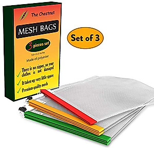 Mesh Laundry Bag for Delicates- 3 Pack 12”x10” Mesh Bag - Reusable Produce Bags - Small Nylon Mesh Laundry Bag for Vegetables, Garments, Grocery - Wash Organizer Bag for Washing Machine