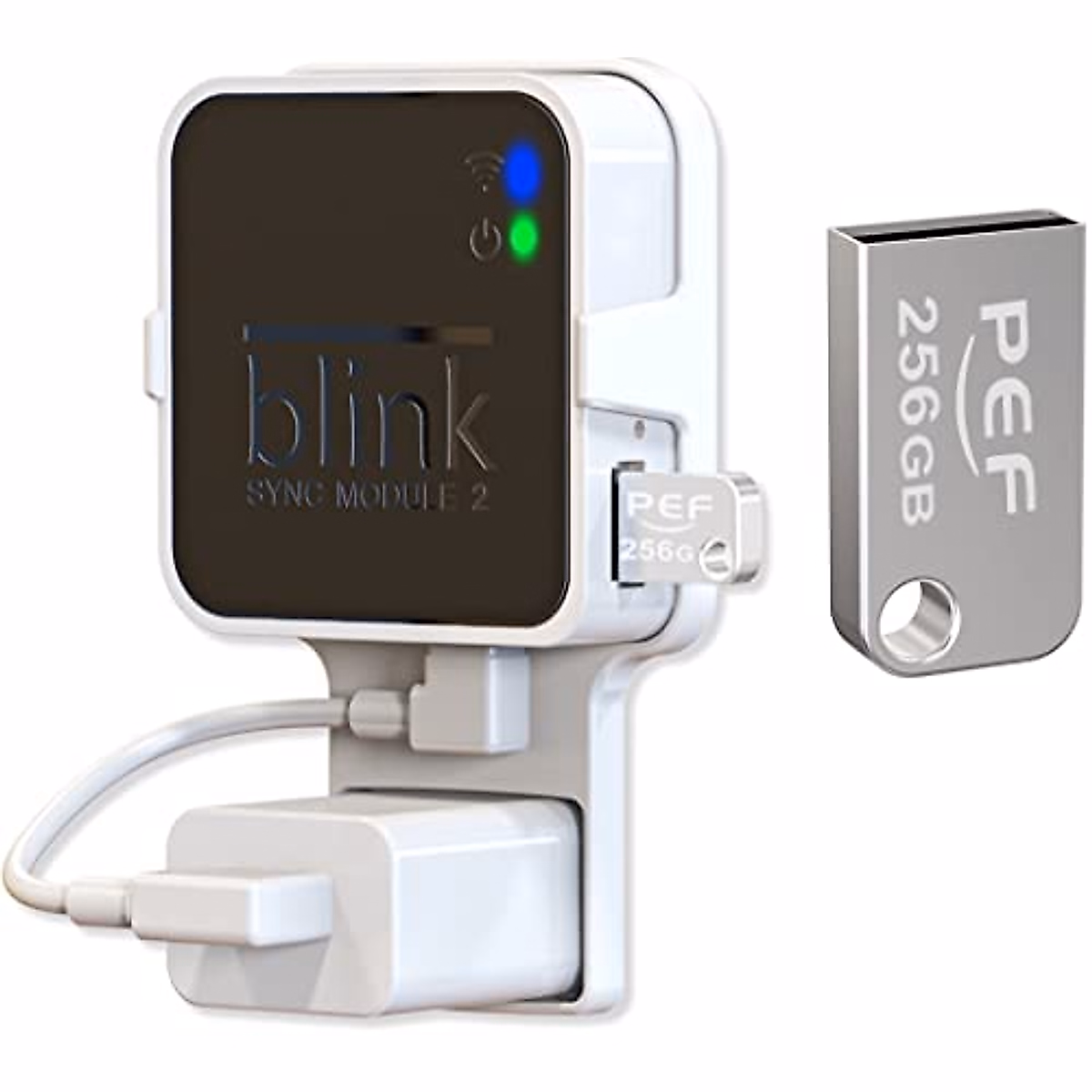 256GB Blink USB Flash Drive and Outlet Wall Mount for Blink Sync Module 2, Space Saving for Blink Outdoor Indoor Security Camera (Blink Sync Module 2 is NOT Included)
