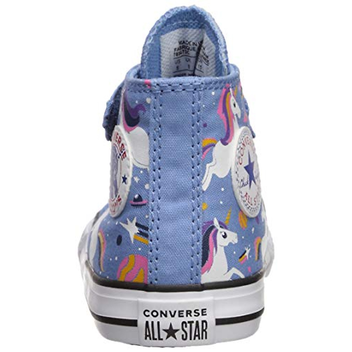 Converse Baby-Girl's Chuck Taylor All Star 1V Unicons Sneaker, Light Blue/Black/White, 3 M US Infant