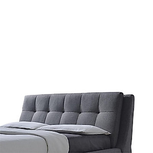 Benjara Fabric Upholstered Tufted California King Storage Bed with 4 Drawers, Gray