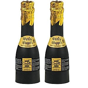 Amscan Mini Bottle Confetti Popper Party Supplies, 6 1/4", Multicolor (Pack of 2)