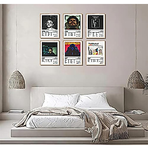 Weeknd Poster After Hours Poster Starboy Music Album Poster The Cover Signed Limited Poster Canvas Wall Art Room Aesthetics for Girl and Boy Teens Dorm Decor 8x10 inch Unframed