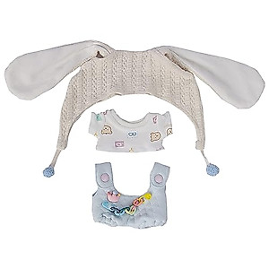niannyyhouse 10cm 20cm Plush Doll Clothes Knit Cap T-Shirt Strap Pants Soft Stuffed Plush Toy Dress Up Accessories (Blue, 20cm)
